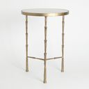 Spike Accent Table In Antique Nickel With White Marble by Global Views ...