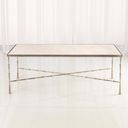 Spike Accent Table In Antique Nickel With White Marble by Global Views | 1StopBedrooms