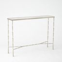 Spike Accent Table In Antique Nickel With White Marble by Global Views | 1StopBedrooms