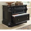 Telluride Black 76'' Executive Desk by Hooker | 1StopBedrooms