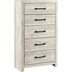 Cambeck White Wash Five Drawer Chest by Ashley Furniture | 1StopBedrooms