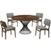 Cirque 54 Inch Round Walnut Wood and Metal Pedestal Dining Table by ...