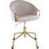 Claire Contemporary/Glam Chair In Gold Metal And White Faux Leather by ...