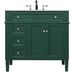 Park Avenue 72 Inch Double Bathroom Vanity In Green by Elegant Lighting ...