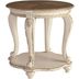 Realyn White and Brown Round End Table by Ashley Furniture | 1StopBedrooms