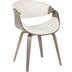 Curvo Mid-Century Modern Dining/Accent Chair In Walnut And Cream Fabric ...